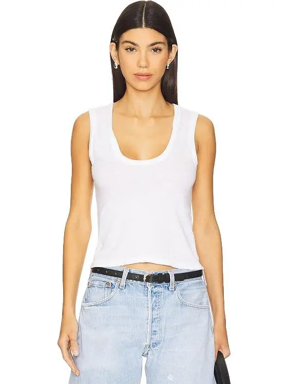 PERFECTWHITETEE Khara Scoop Tank - White