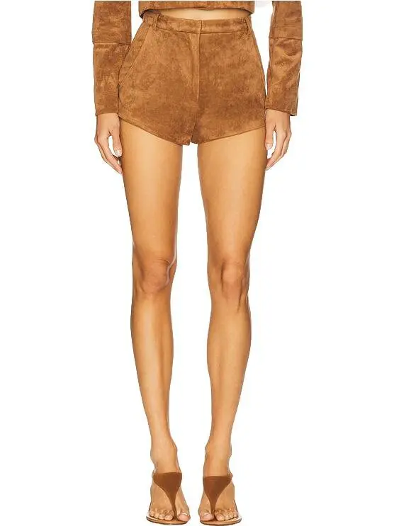 Amanda Uprichard Kelso Suede Short - Tan