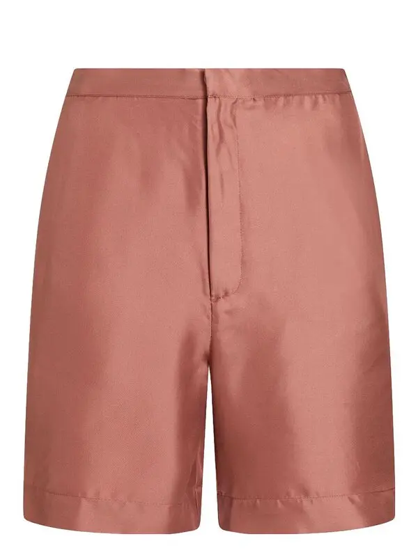 Loulou De Saison Poseidon Silk-twill Shorts - Antique Rose
