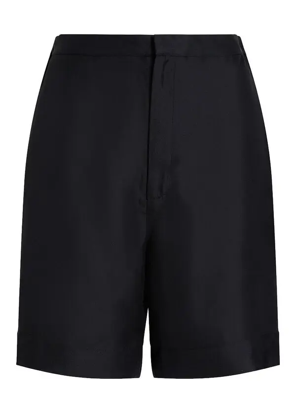 Loulou De Saison Poseidon Silk-twill Shorts - Black