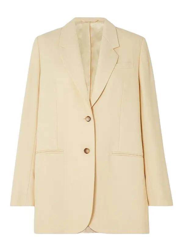 TOTEME Herringbone Woven Blazer - Cream