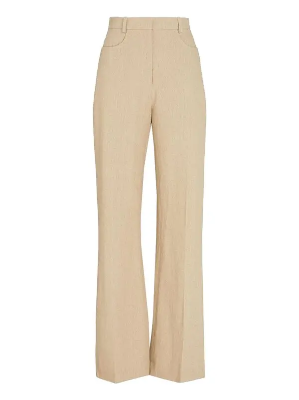 Jacquemus Linen-canvas Flared Pants - Beige