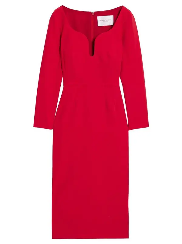 Carolina Herrera Crepe Midi Dress - Crimson