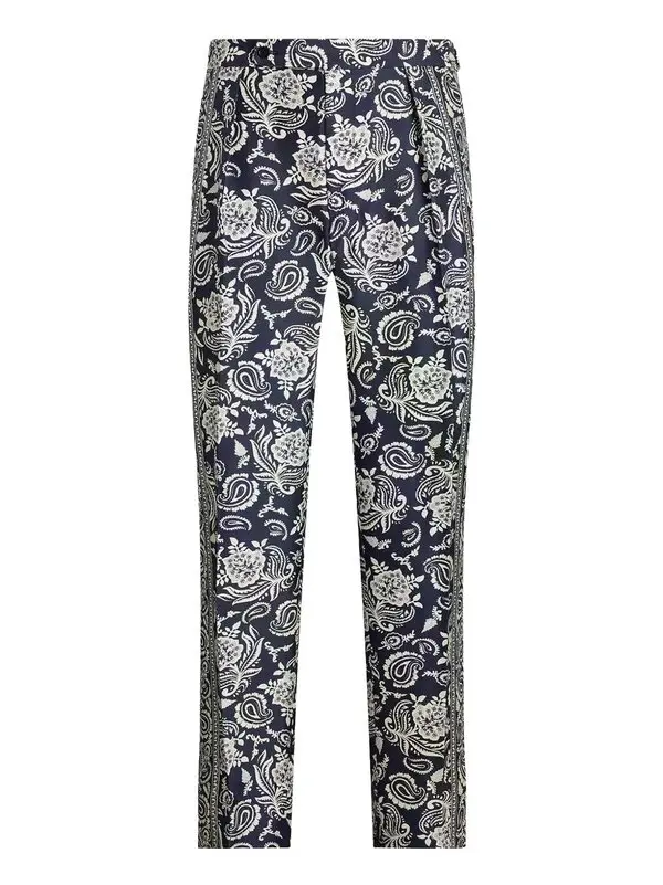 Ralph Lauren Purple Label Paisley-print Trousers - Blue