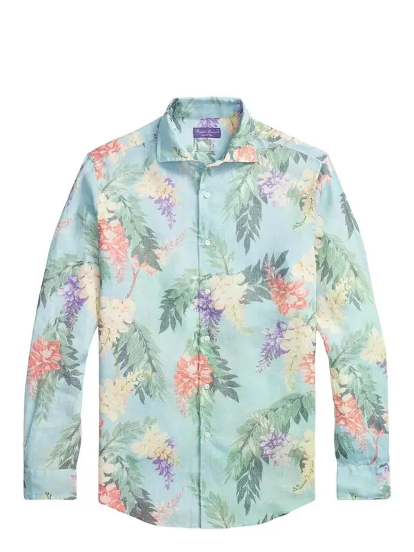 Ralph Lauren Purple Label Floral-print Shirt - Blue