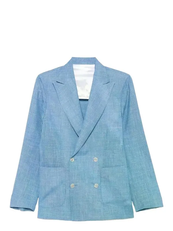 BARBA NAPOLI Double-breasted Blazer - Blue