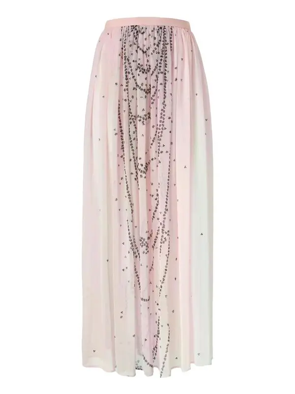 GENNY Plissé Maxi Skirt - Pink