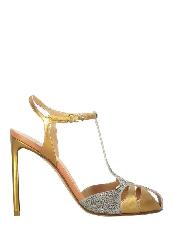 FRANCESCO RUSSO 105mm Crystal-embellished Pumps - Gold