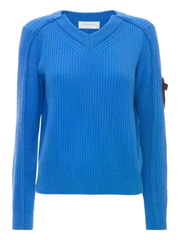 Victoria Beckham V-neck Knitted Sweater - Blue