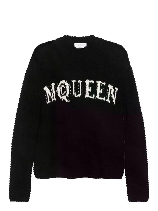 Alexander McQueen Logo-intarsia Sweater - Black