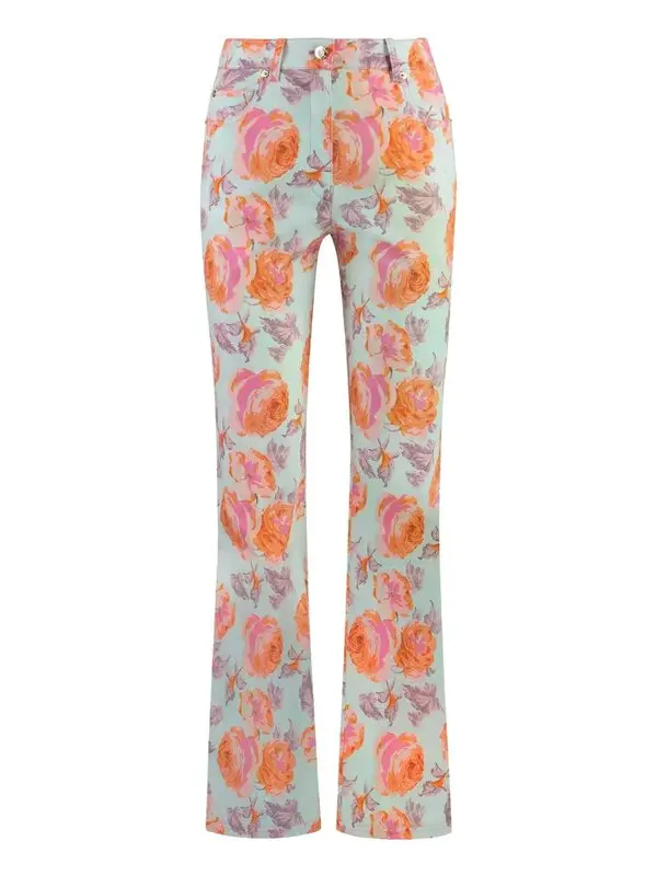 St. John Floral-printed Flared Trousers - Orange