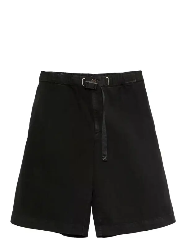 WHITE SAND Twill Bermuda Shorts - Black