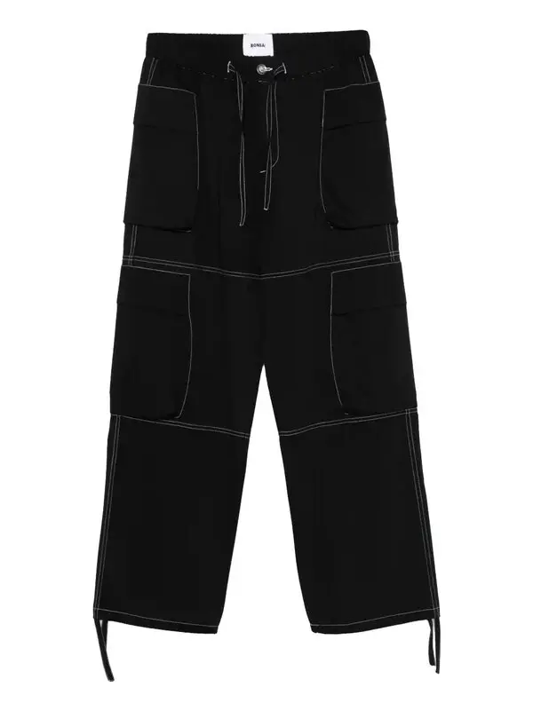 BONSAI Drawstring Cargo Pants - Black