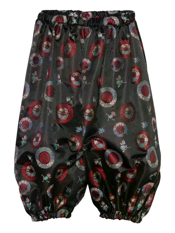 Comme Des Garçons Patterned-intarsia Trousers - Black