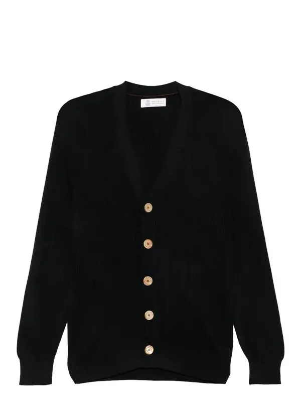Brunello Cucinelli Ribbed Cardigan - Black