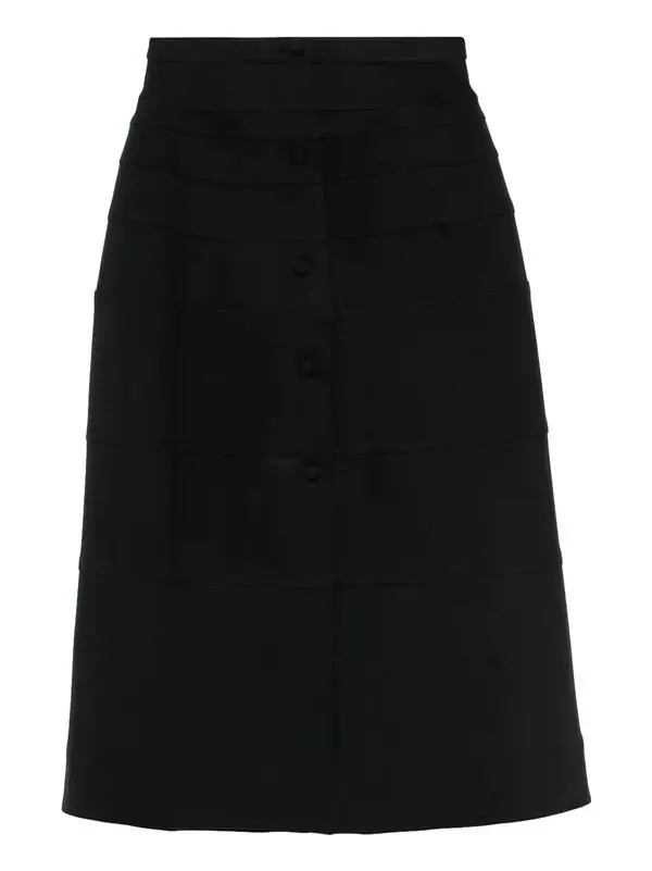 AGANOVICH Panelled Midi Skirt - Black