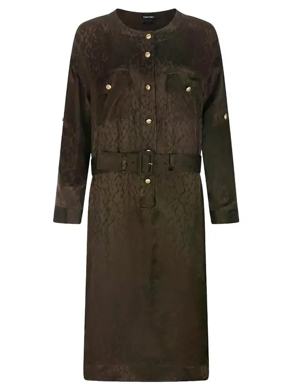 TOM FORD Belted Shirt Dress - Brown