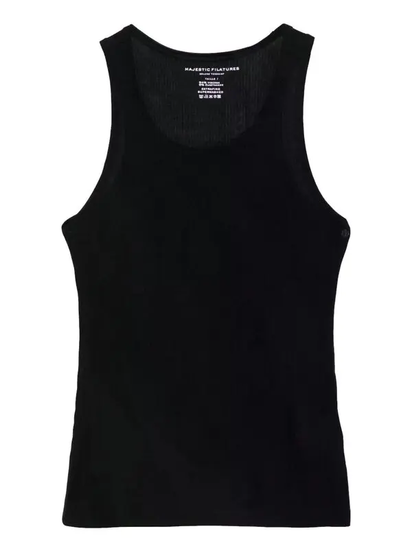 Majestic Filatures Ribbed Tank Top - Black