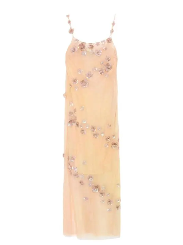 Blumarine Sequin-embellished Tulle Maxi Dress - Pink