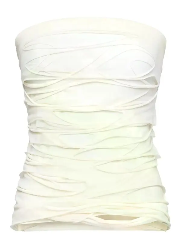 MAISON MARGIELA Layered Strapless Top - White
