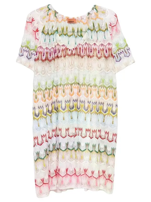 Missoni Crochet-knit Mini Dress - White