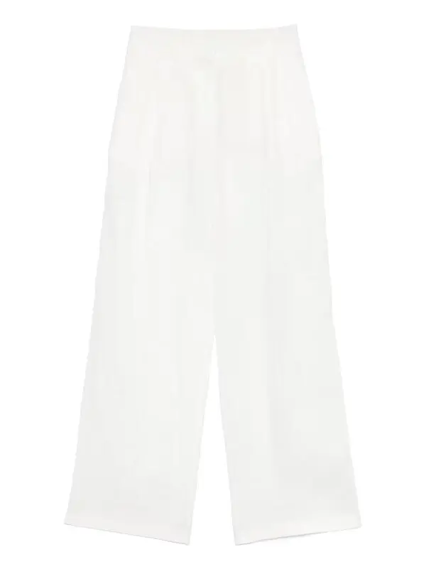 SEMICOUTURE Linen Flared Trousers - White