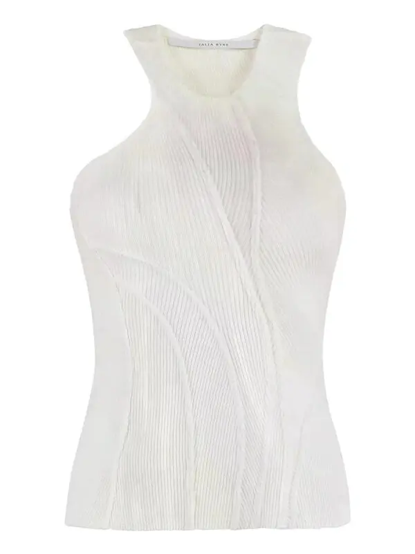 TALIA BYRE Ribbed Racerback Tank Top - White