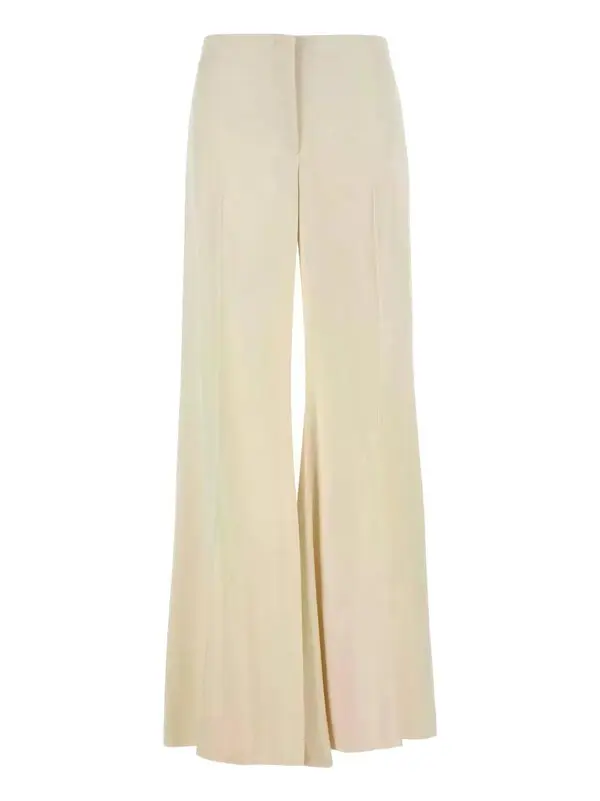 Alexander McQueen Satin Wide-leg Trousers - Neutrals