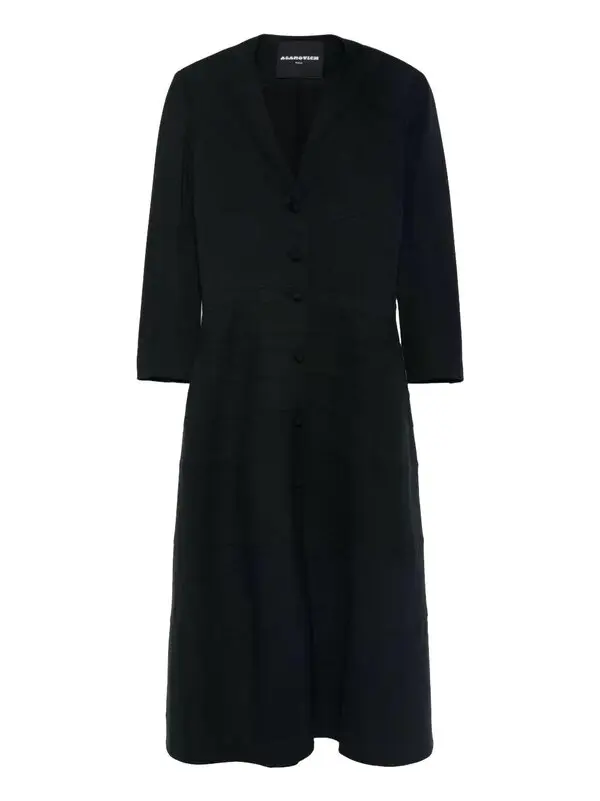 AGANOVICH Panelled V-neck Coat - Black