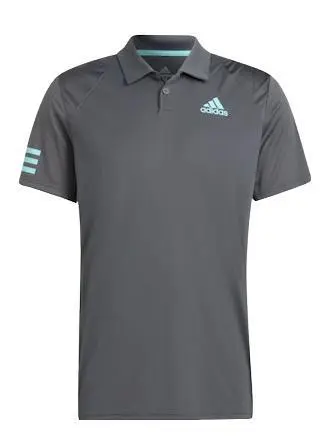 Adidas Club 3stripes Polo Shirt - Grey Six/pulse Aqua