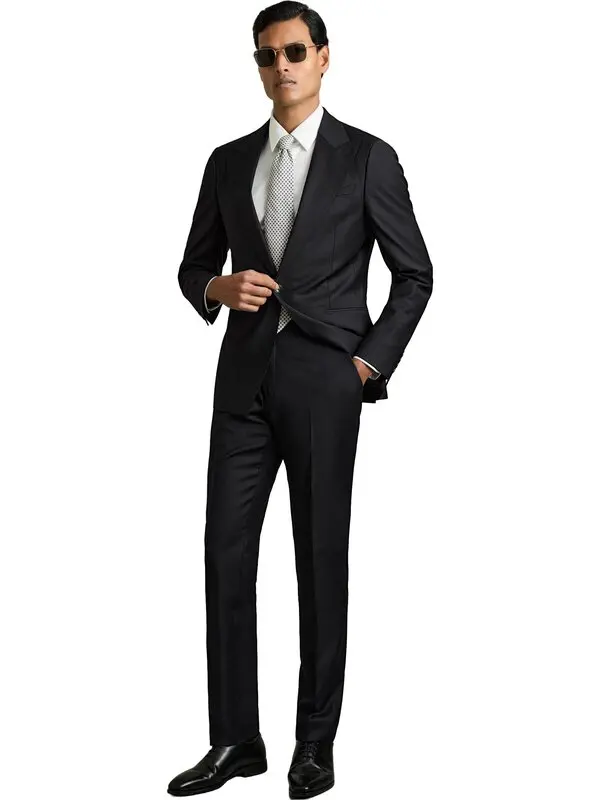 REISS Oscar Single-breasted Wool-blend Suit Blazer Classic-fit - Navy