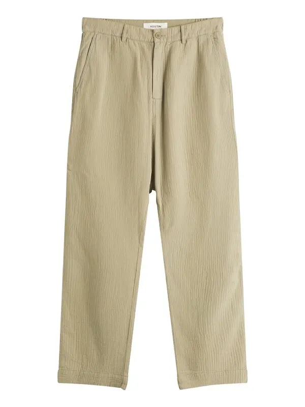 KESTIN Aberlour Textured Trousers - Khaki