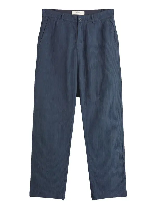 KESTIN Aberlour Textured Trousers - Washed Navy