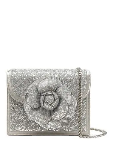 Oscar De La Renta Crystal Pavé Mini Tro Bag - Natural