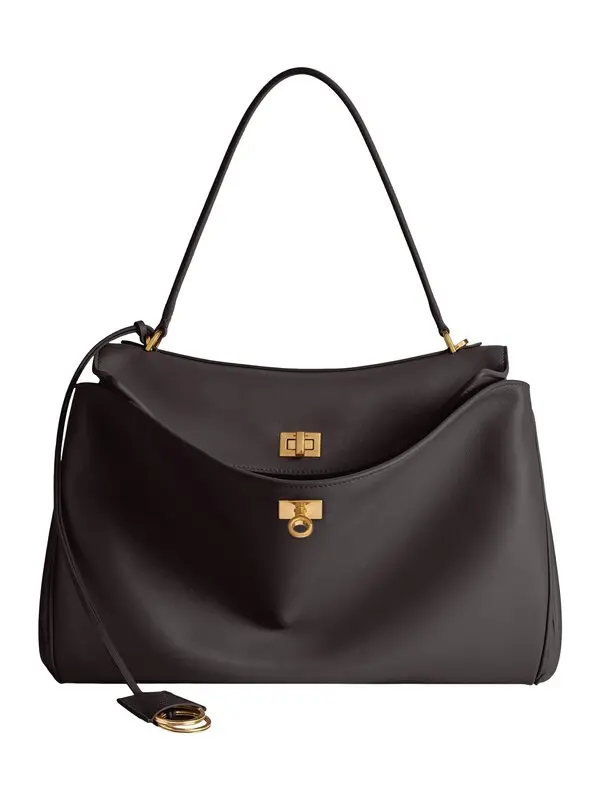 Balenciaga Medium Leather Rodeo Top-handle Bag - Brown
