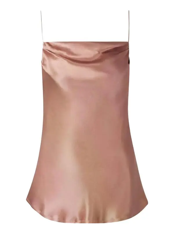 Balmain Cowl-neck Satin Top - Pink