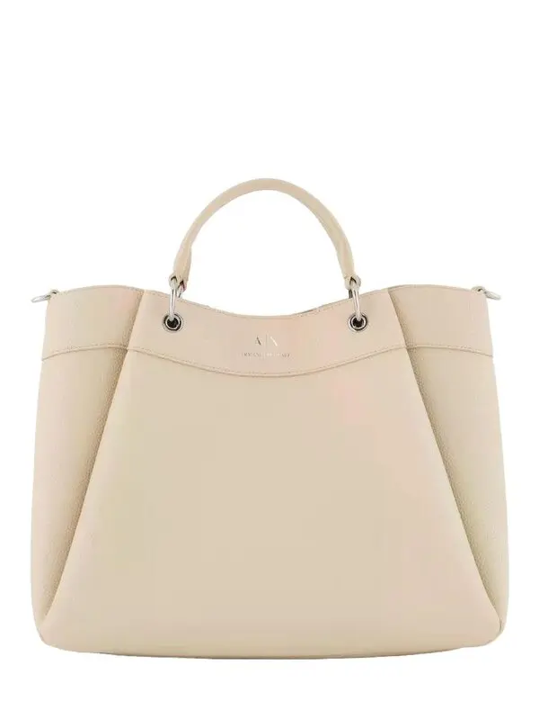 Armani Exchange Pleat-detail Tote Bag - Neutrals