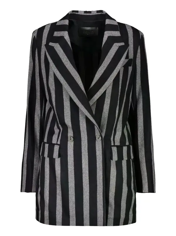 Lorena Antoniazzi Striped Double-breasted Blazer - Black