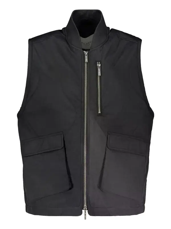 LES DEUX Zip-up Gilet - Black