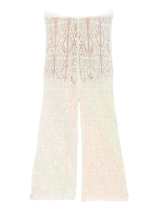 Liu Jo Crochet-knit Trousers - Neutrals