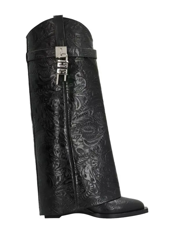 Givenchy 60mm Shark Lock Cowboy Boots - Black