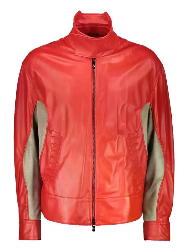 FERRARI Lambskin Bomber Jacket - Red