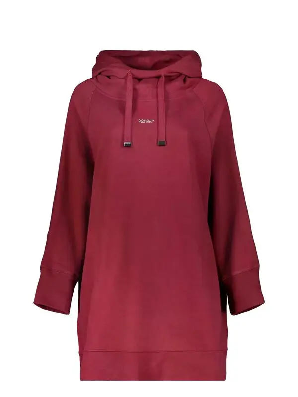 DONDUP Longline Cotton Hoodie - Red
