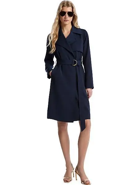 Michael Kors Belted Trench Coat - Blue