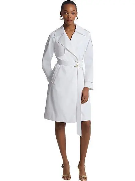 Michael Kors Belted Trench Coat - White