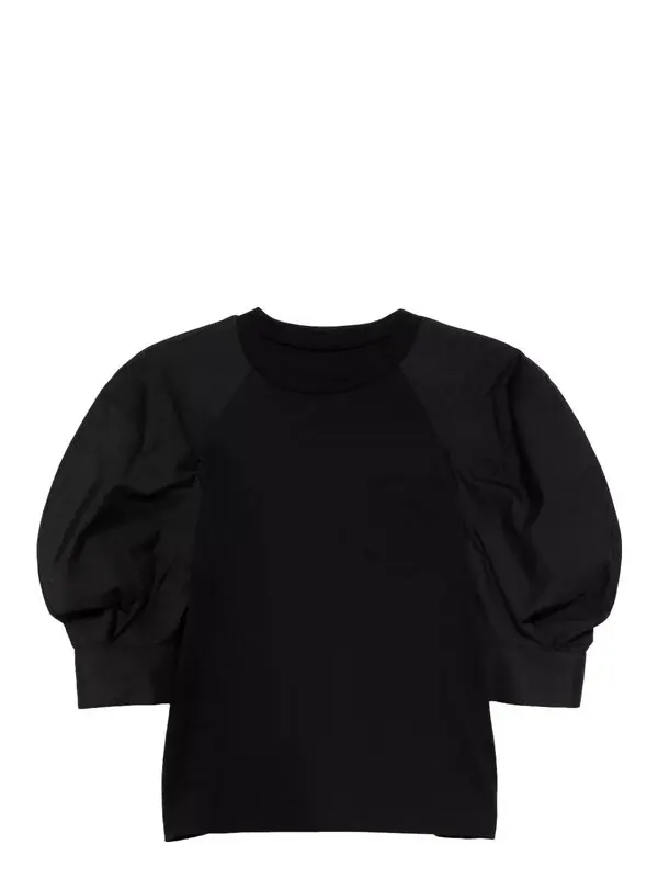 Sacai Contrasting-sleeves T-shirt - Black