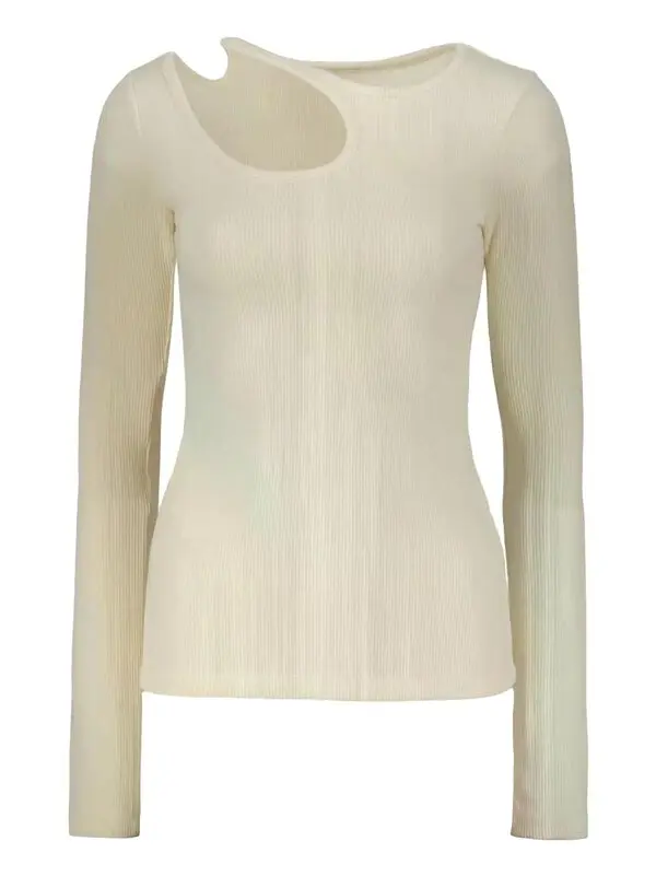 LOW CLASSIC Cut-out Jersey Top - Neutrals