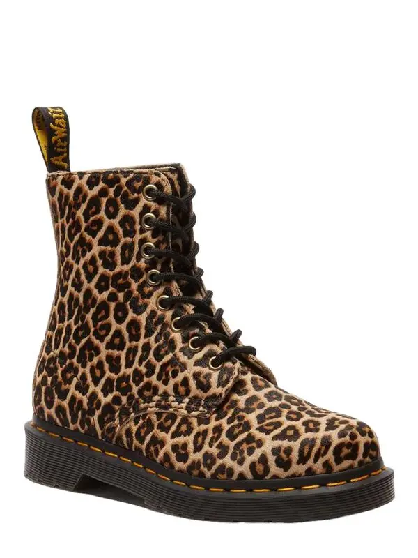 Dr. Martens 1460 Leopard Print Boots - Tan