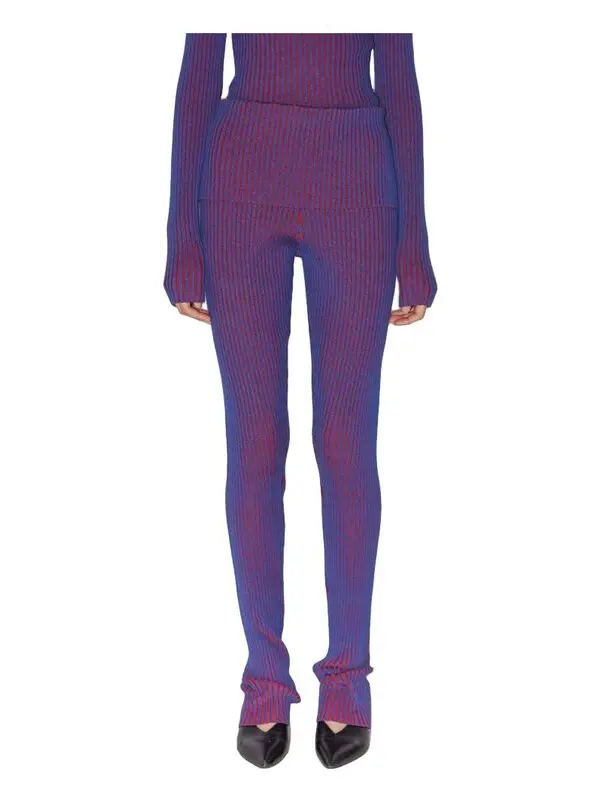 SAEMDI Rib Knit Pants - Blue / Red