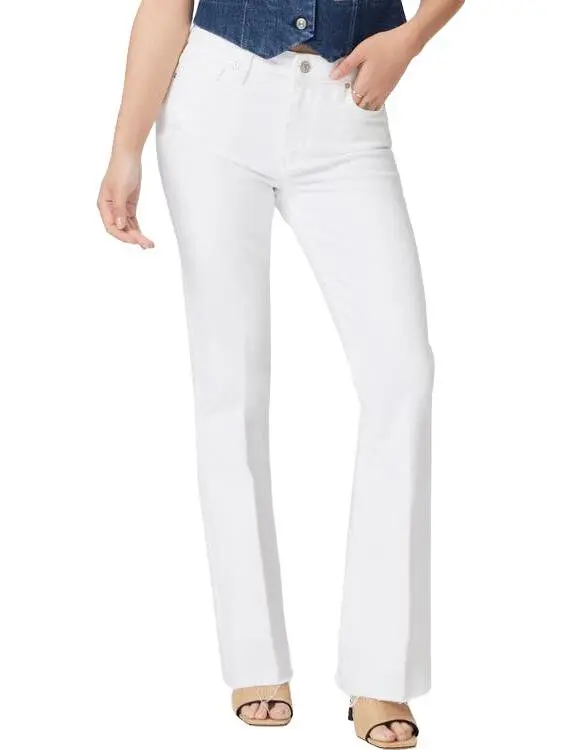 Paige Laurel Canyon High Waist Flare Jeans - Crsp Wht